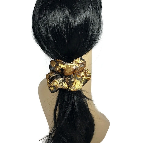 Gold Brocade Hair Scrunchie Brocade Scrunchie Elegant | Etsy