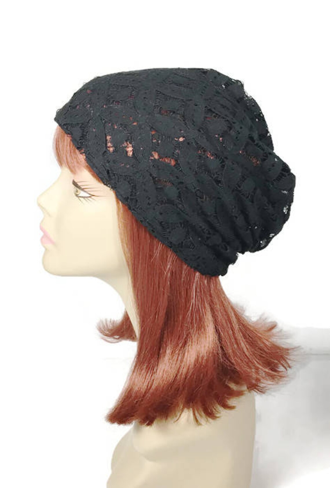 Lightweight Lace Hat Black Lace Slouchy Hat Black Lace Turban - Etsy