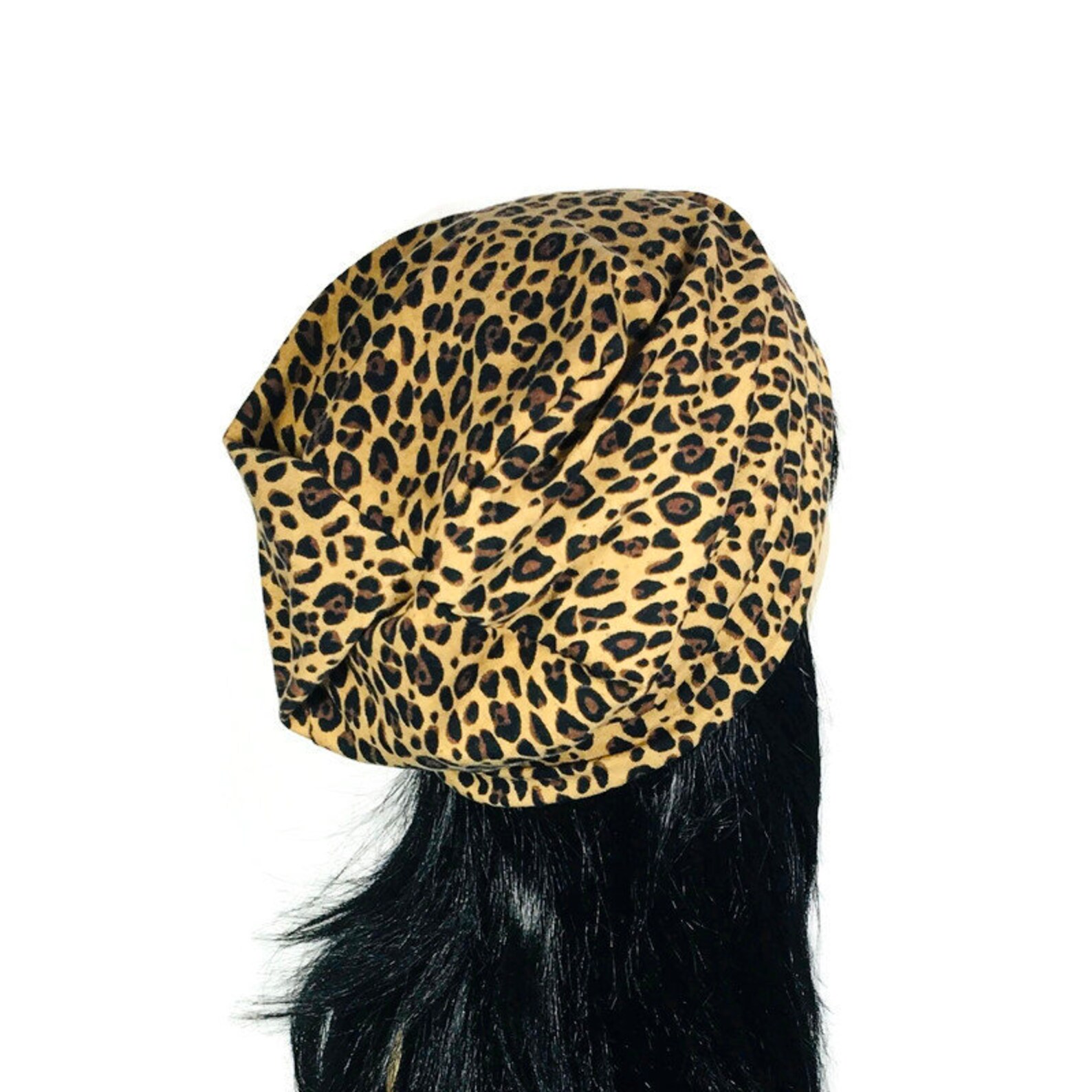 Leopard Print Jersey Knit Hats Women Lightweight no - Etsy