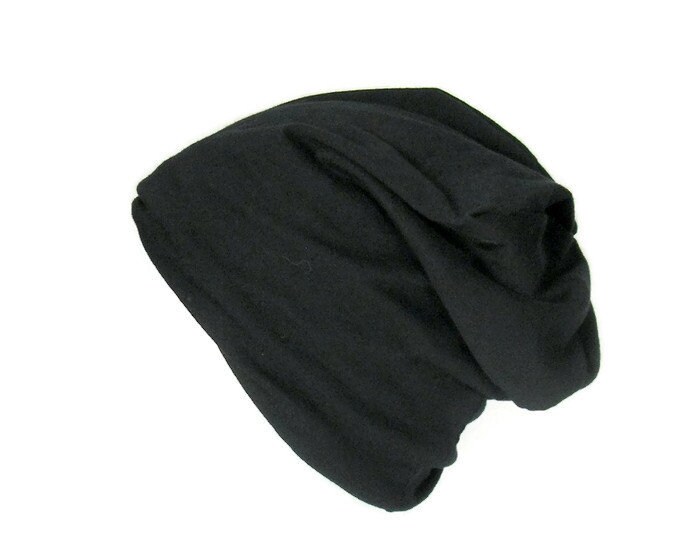 100% Cotton Jersey Black Hat Breathable Cotton Jersey Hat for Hair Loss ...