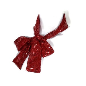 Red Sequin Scarf Red Sequin Bow Sequin Scarves Sequin Sashes Red Sequin Bowties Custom Size ...