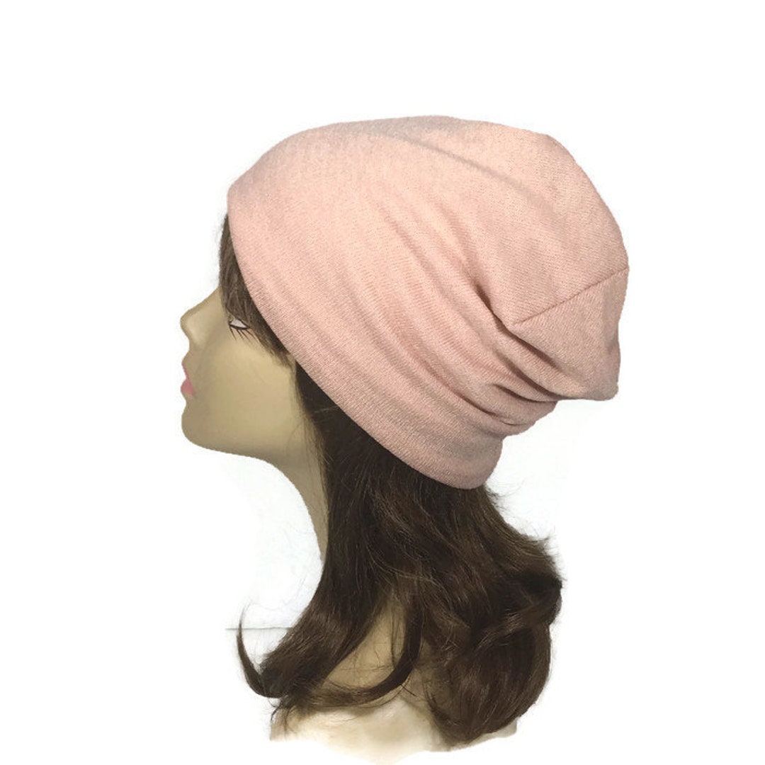 CUSTOM SIZE Hats Pink Knit Beanie Blush Sweater Knit Pink Slouchy Hat ...