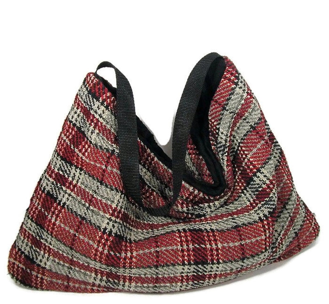 Tweed Handbag Burgundy Plaid Purse Red Plaid Purses Cranberry Tweed ...