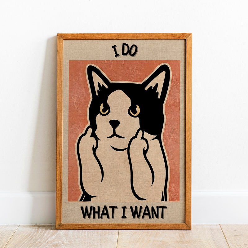 Middle Finger Cat - Etsy