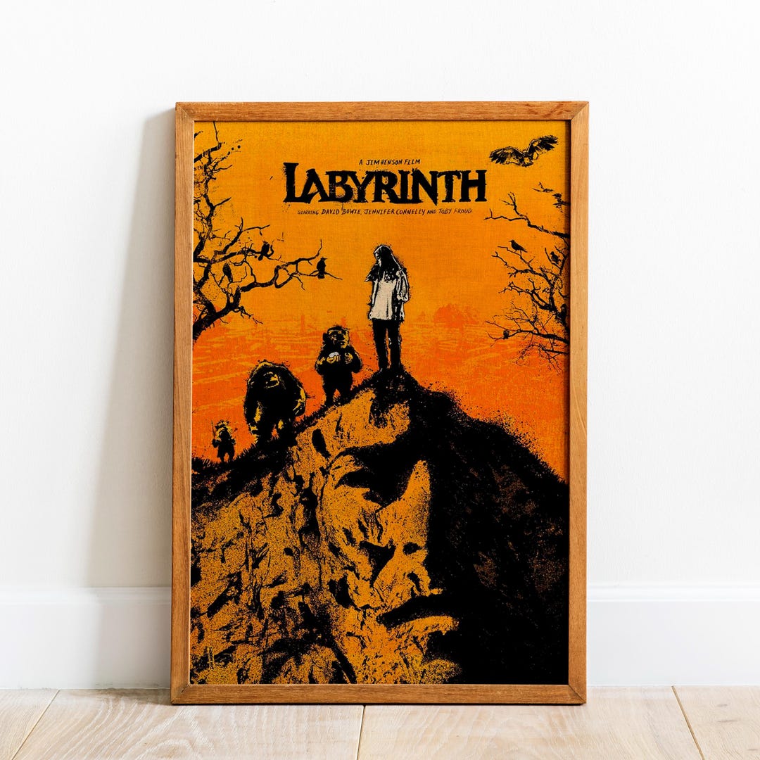 Labyrinth 1986 Movie Poster: David Bowie Fan Art, Vintage Style - Etsy