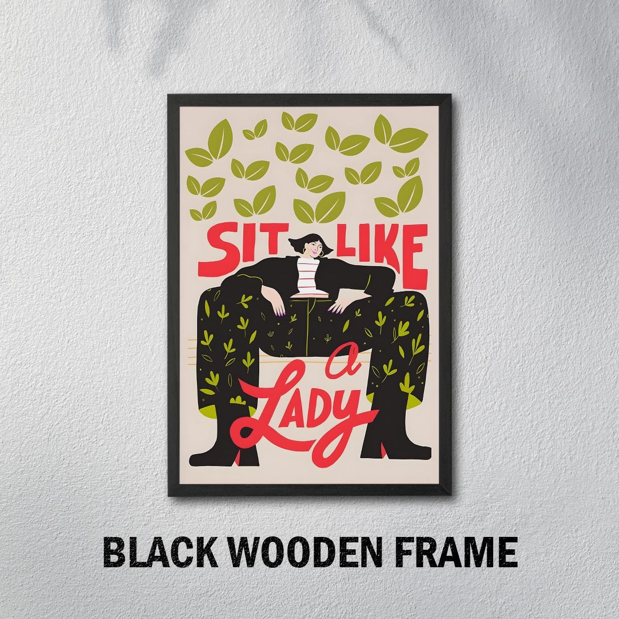 Sit Like a Lady Poster - Modern Woman Artwork - Feminist Print - Etsy