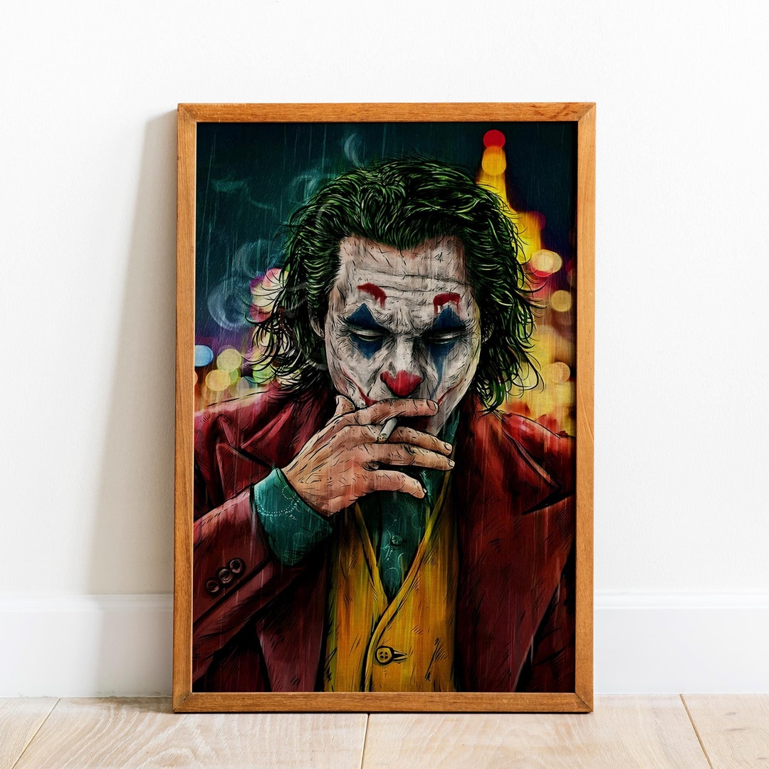 Joker Colored Poster - Joker Portraid - Joker Home Decor - Joker Canvas ...