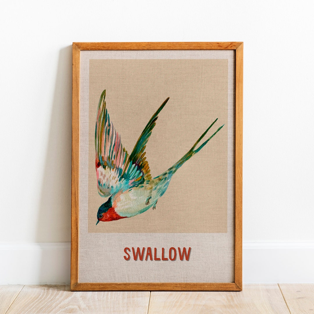 Vintage Swallow Print - Swallow Poster - Soft Color Wall Art - Nature Decor - Etsy