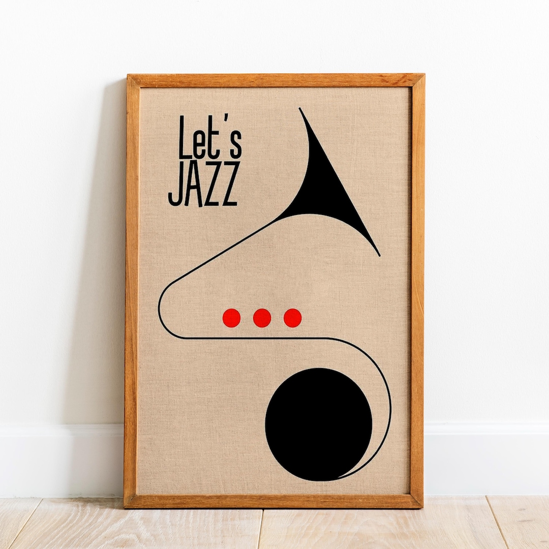 Let's Jazz Music Print: Retro Wall Art, Gift for Musician - Etsy