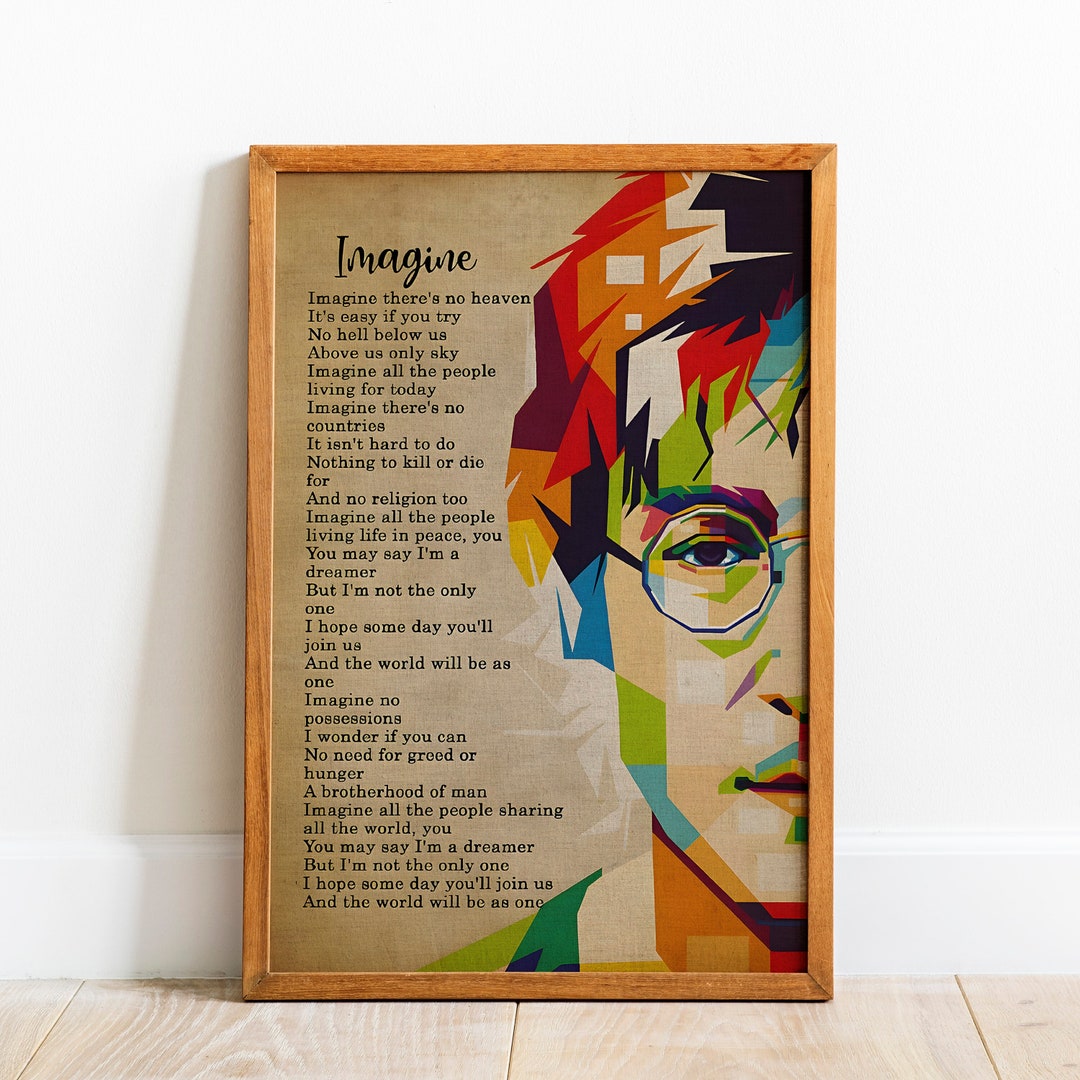John Lennon 'imagine' Lyrics - Banksy Style Pop Art Canvas - Etsy