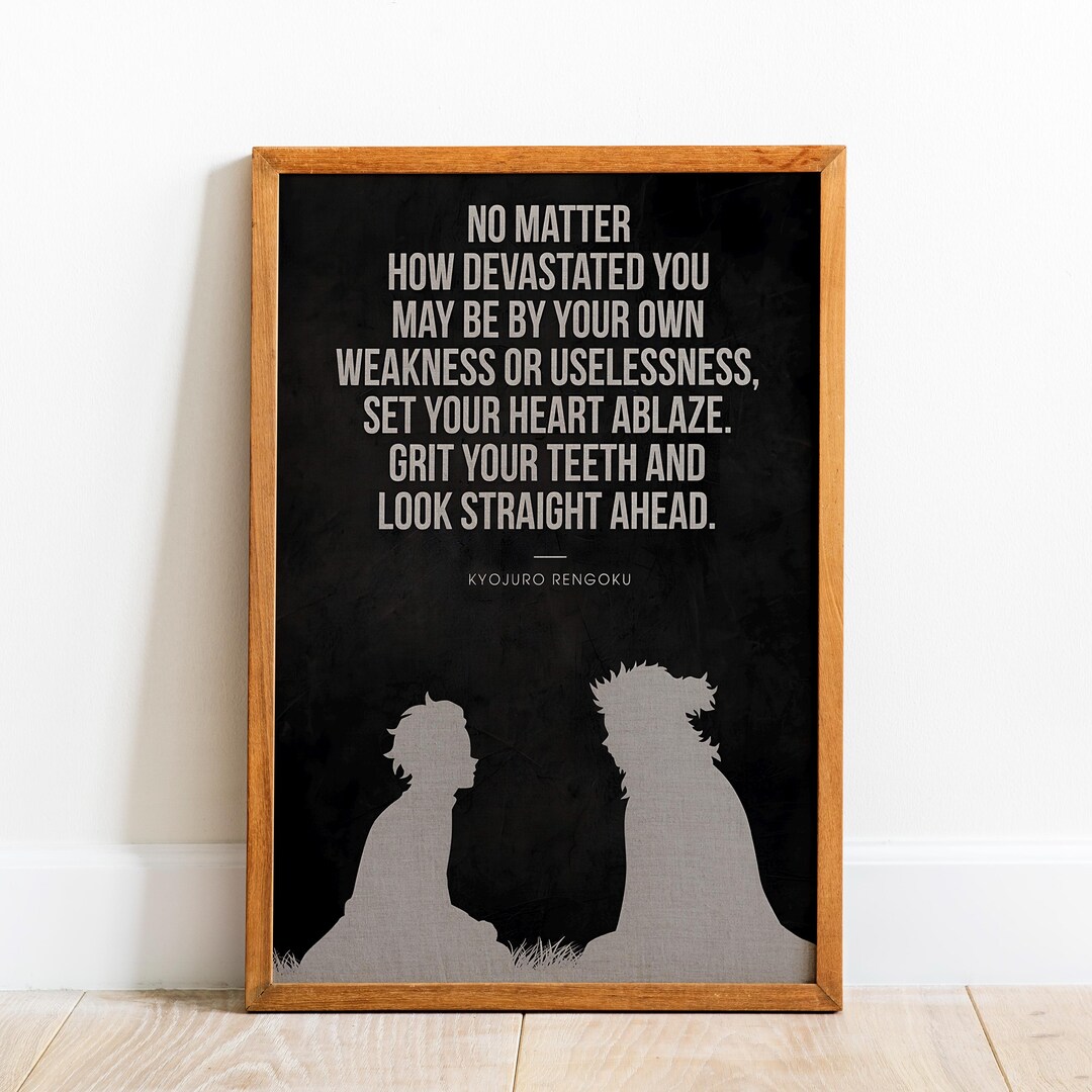 Anime Quotes Poster: Rengoku Inspirational Art, Ready to Hang - Etsy