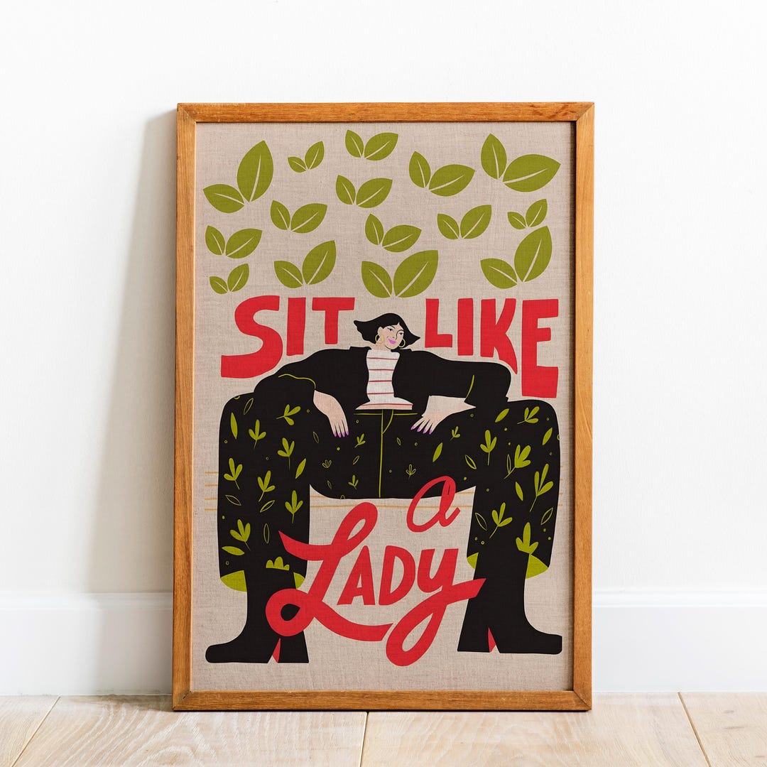 Sit Like a Lady Poster - Modern Woman Artwork - Feminist Print - Etsy