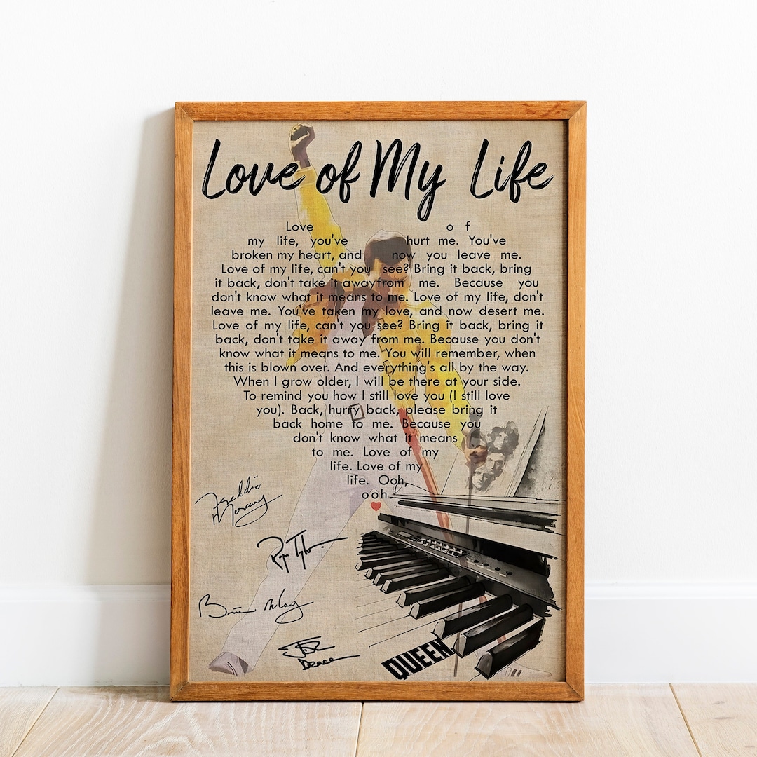 Vintage Queen Lyrics Poster Queen Lyrics Love of My Life Lyrics Lyrics ...