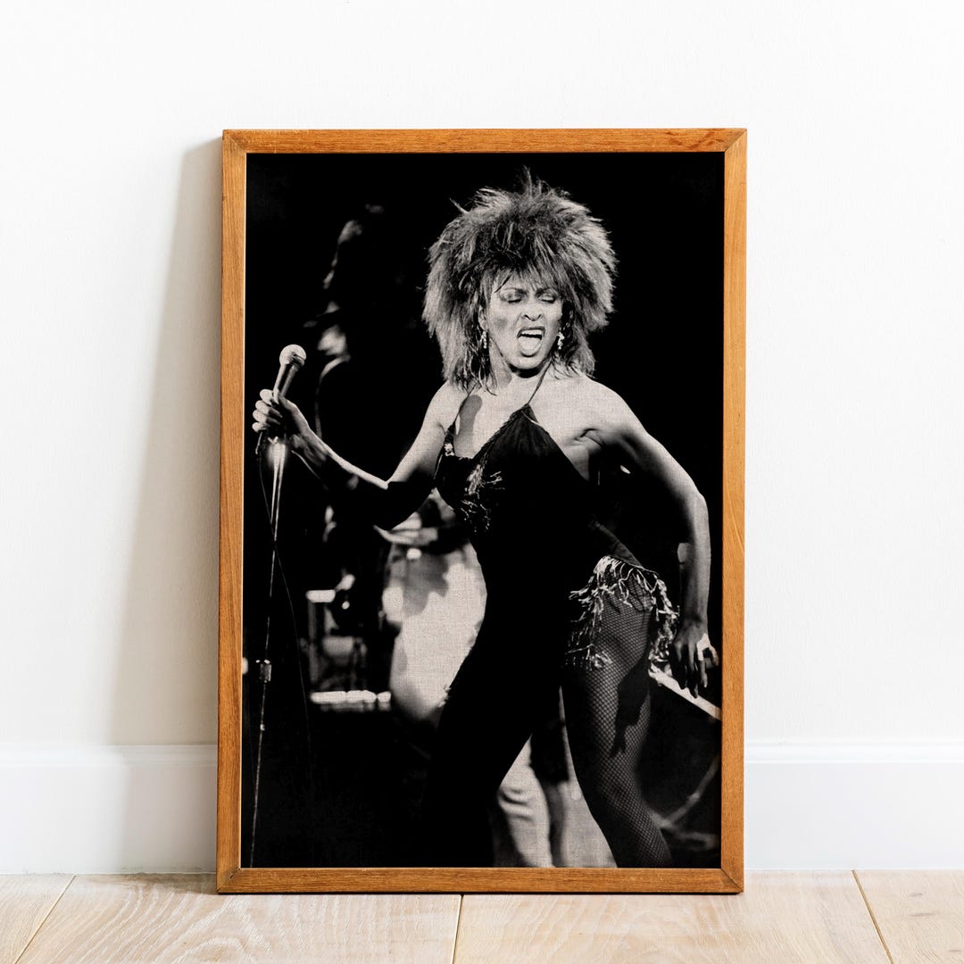 Tina Turner in Concert Poster, Black and White Wall Art, Tina Turner ...