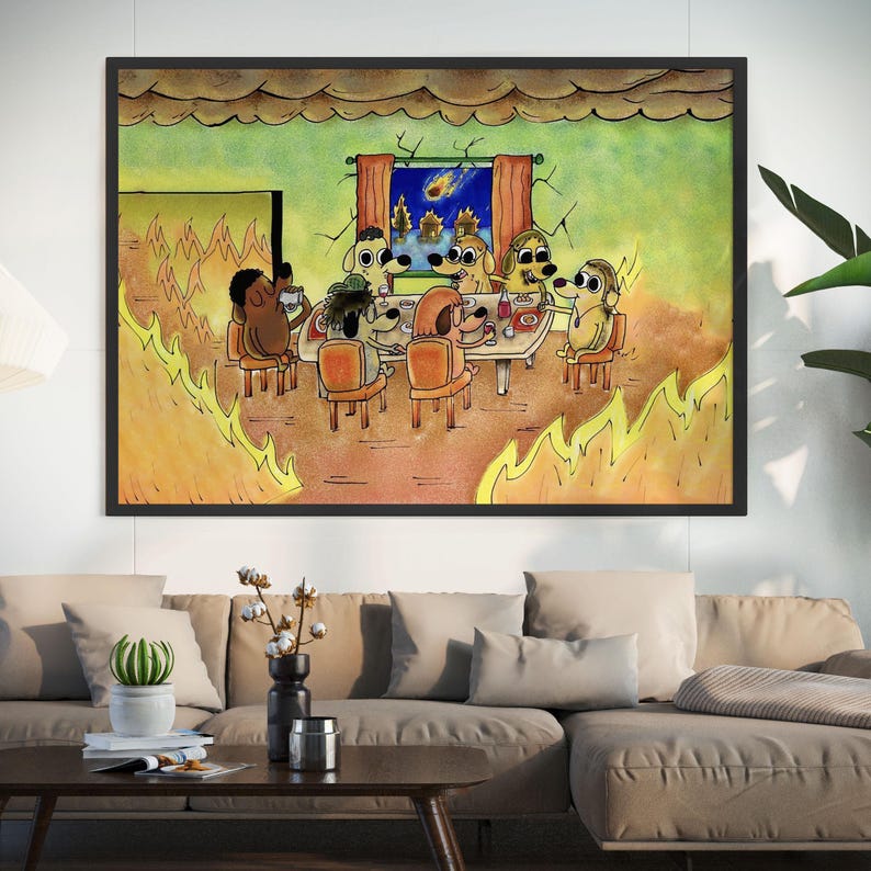This is Fine Dogs Meme Art, Funny Canvas Print, Nursery Decor - Etsy