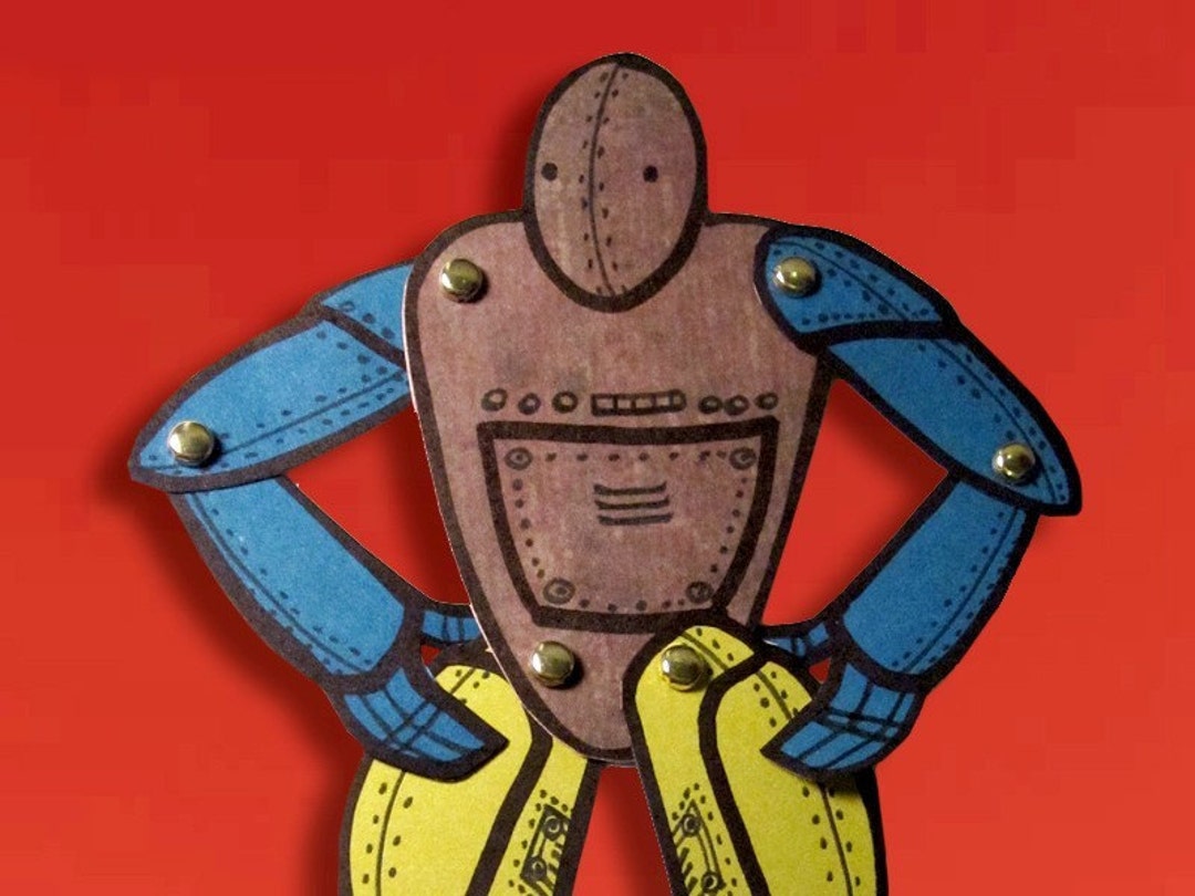 PDF Control Bot - Jointed Paper Doll - Etsy