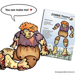 PDF Zombie Thelma - Jointed Paper Zombie Doll - Etsy