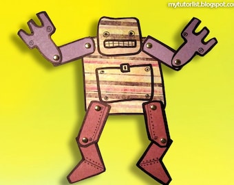 PDF Wee Bot Jointed Paper Robot Doll - Etsy
