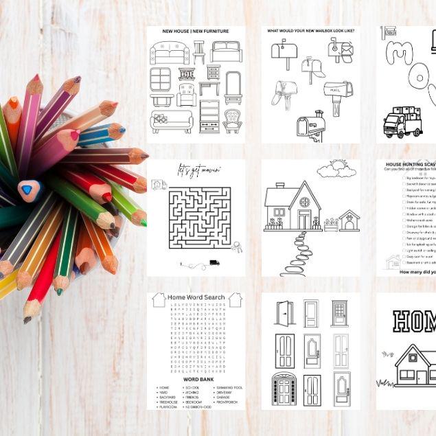 20 Real Estate Coloring Printable Sheets - Etsy