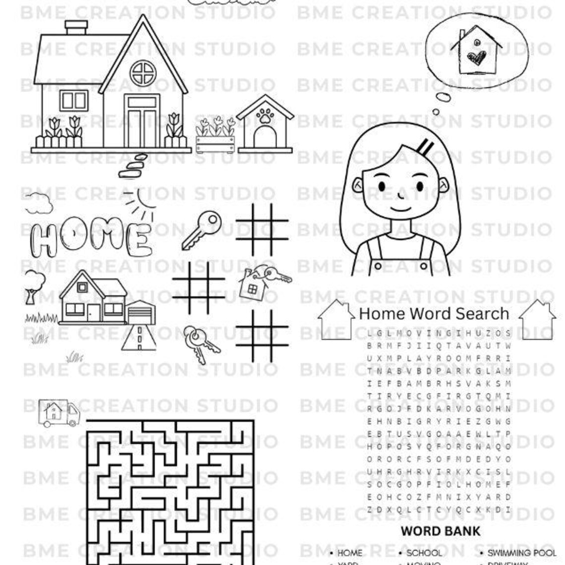 20 Real Estate Coloring Printable Sheets - Etsy