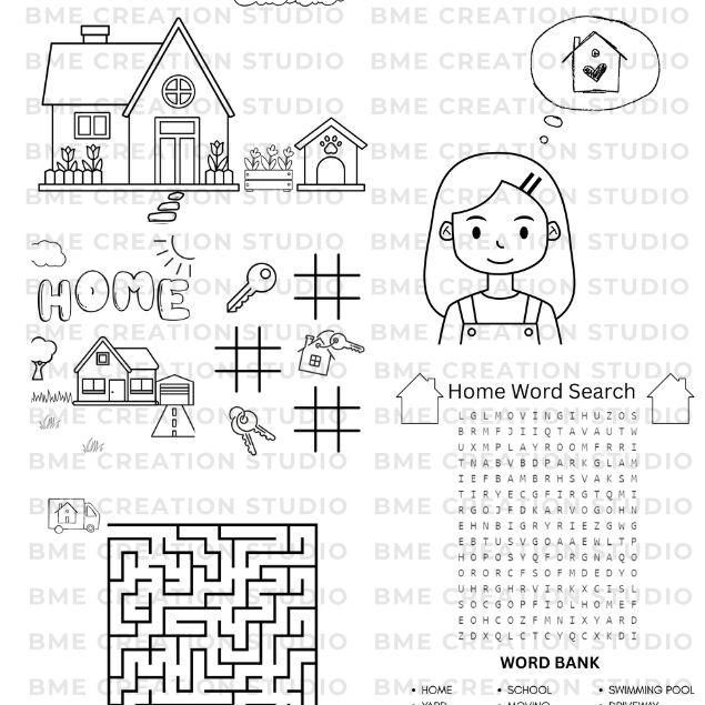 20 Real Estate Coloring Printable Sheets - Etsy