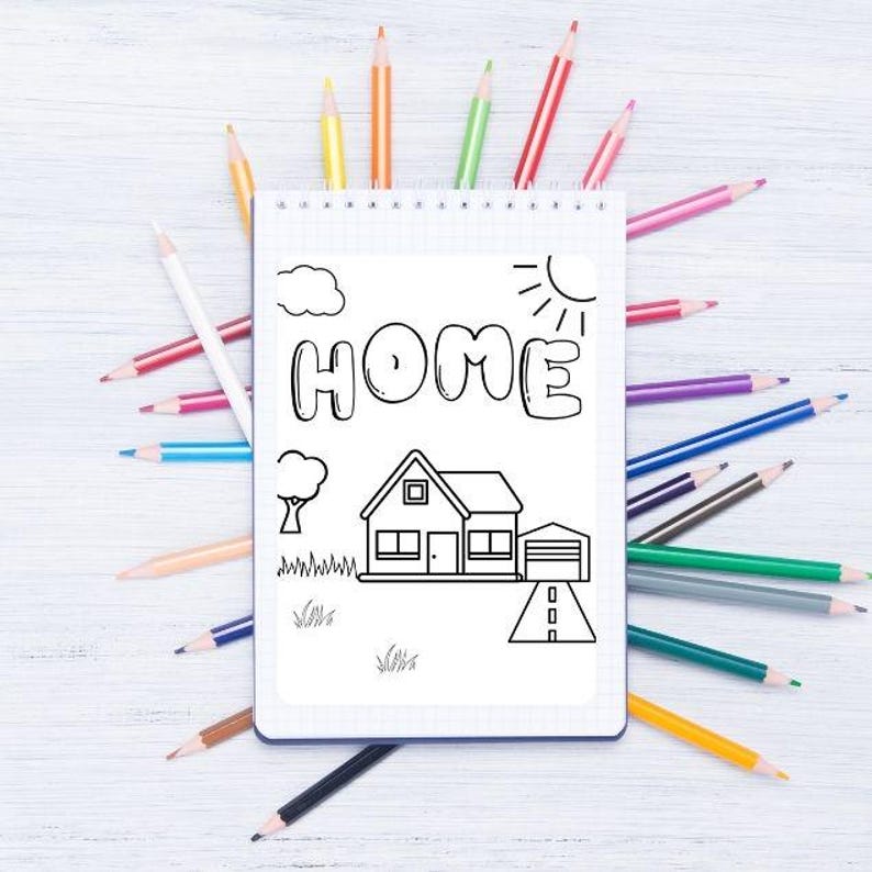 20 Real Estate Coloring Printable Sheets - Etsy