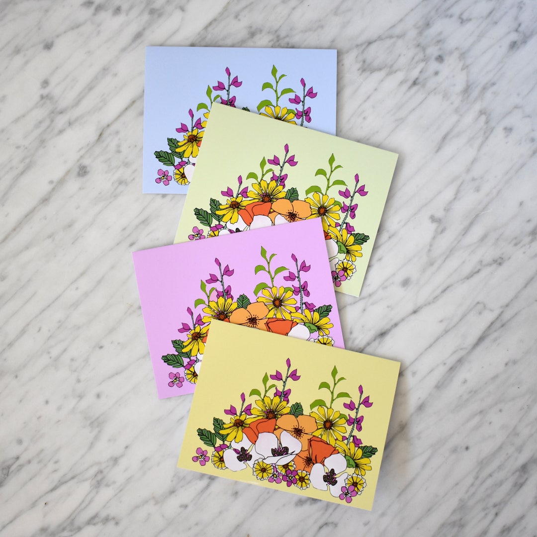 California Native Plants Greeting Cards Floral Pattern Thank - Etsy