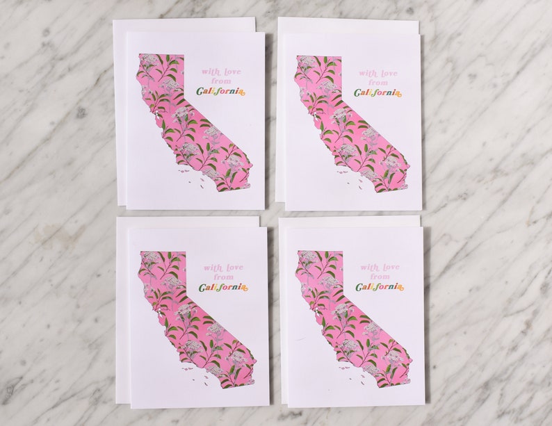 Set of 8 Cards, With Love From California, California Native Plants ...