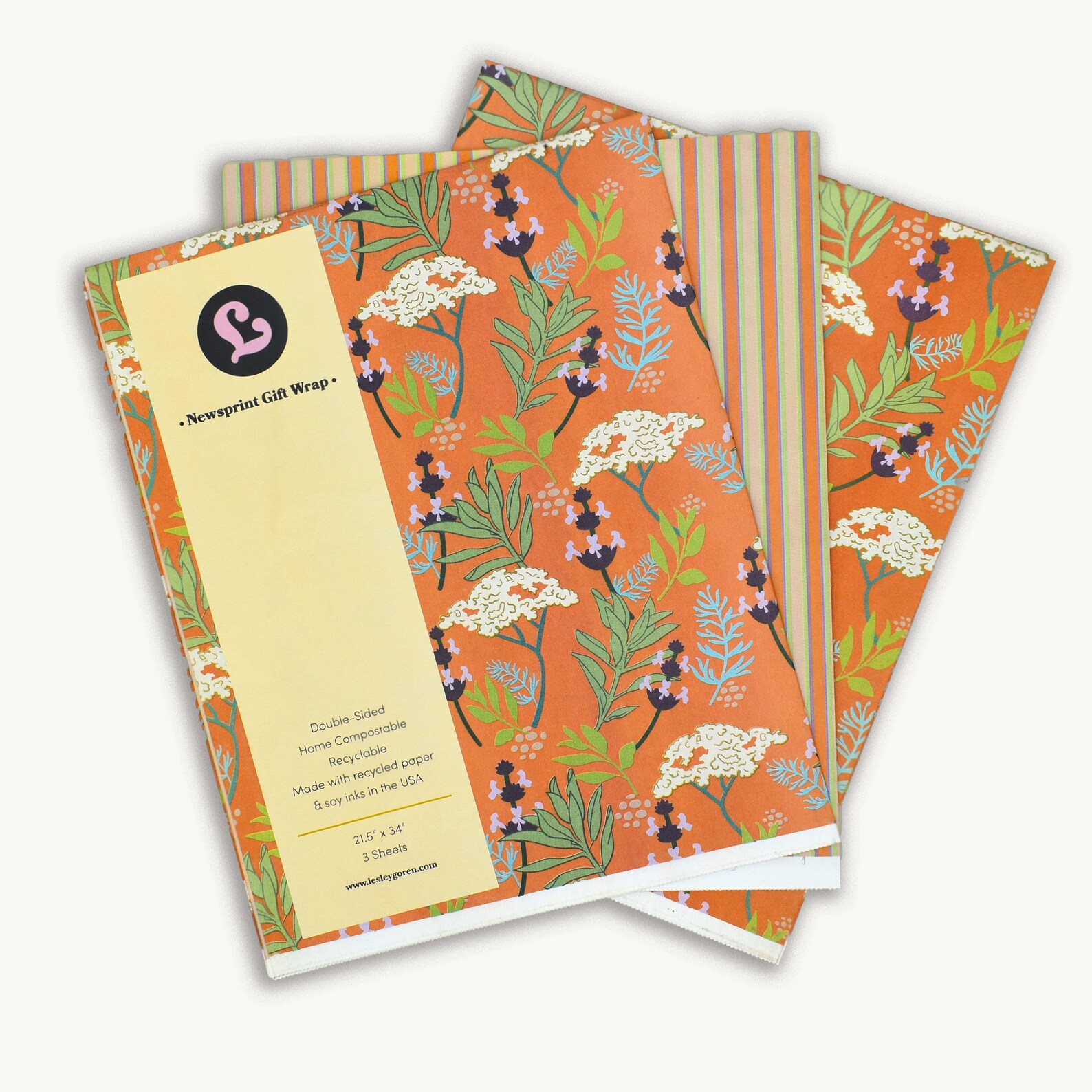 Newsprint Gift Wrap, California Native Plants, Wrapping Paper ...