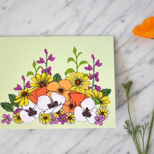 California Native Plants Greeting Cards Floral Pattern Thank - Etsy