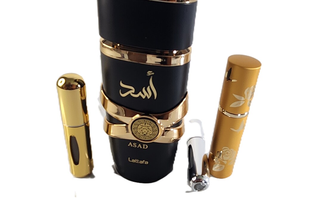 Lattafa Asad EDP 5ml, 10ml Samples Travel Size full Bottle NOT Included ...