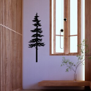 Metal Pine Tree Outdoor Wall Sign, Christmas Gift, Forest Wall Decor ...