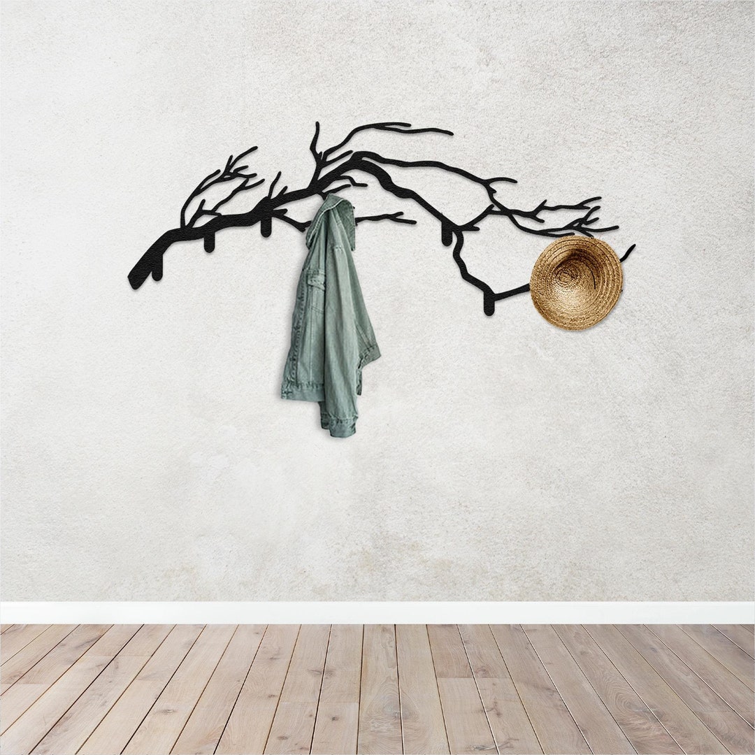 Tree Branch Wall Hanger Handmade, Entryway Organizer, Modern Coat Rack ...