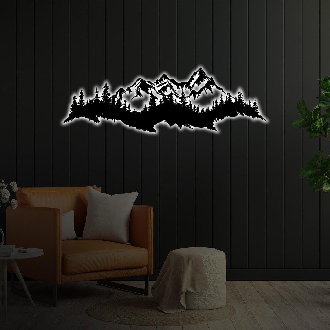 LED Mountain Wall Decor, Landscape Wall Art, Nature Lovers Gift ...