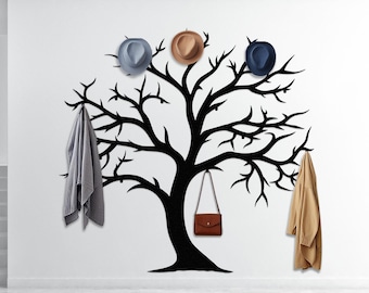 Wall Mount Tree Branch Hooks, Cast Iron Branch Hat, Coat or Jewelry ...