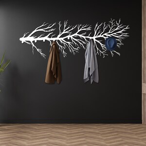 Extra Large Tree Branch Coat Rack Wall Mount, Bag Holder, Entryway ...