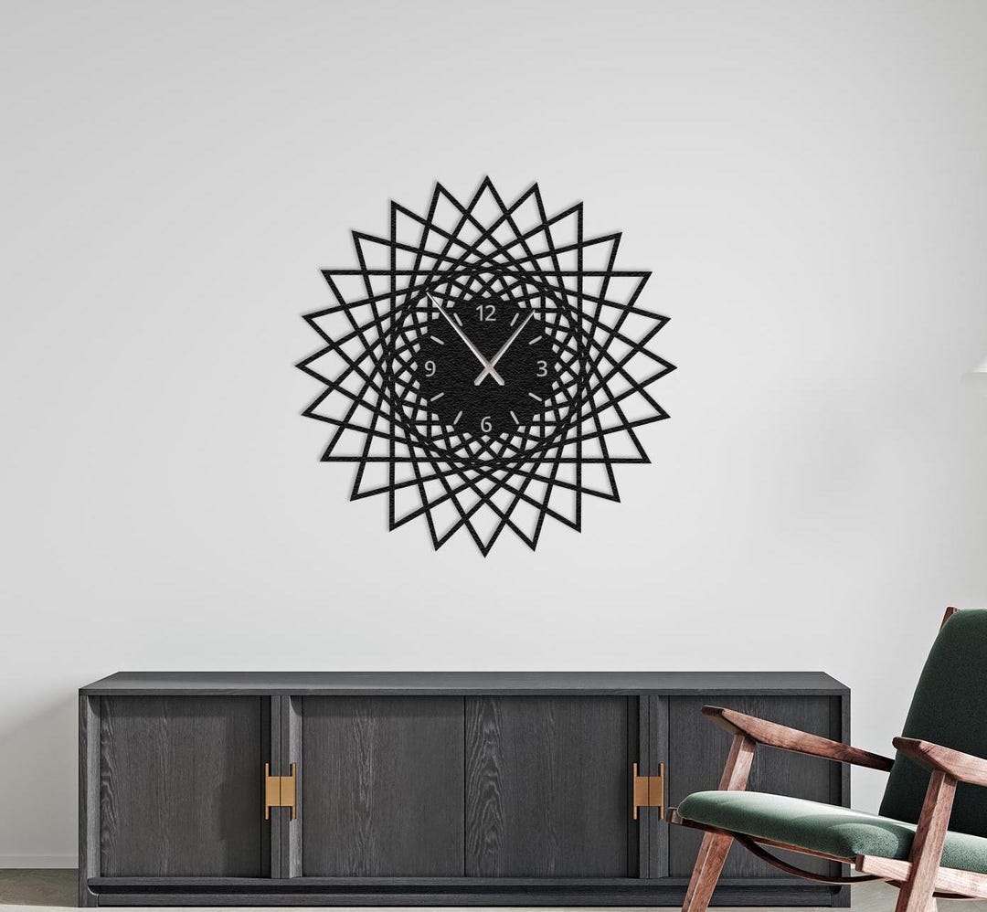 Round Metal Wall Clock Sign, Bedroom Clock, Minimalist Clock, Silent ...