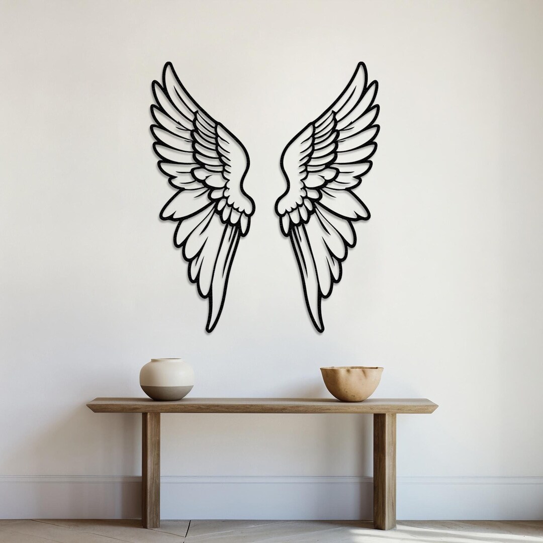 Angel Wings Metal Wall Art, Above Bed Decor, Gift for Her, Angel Aura ...