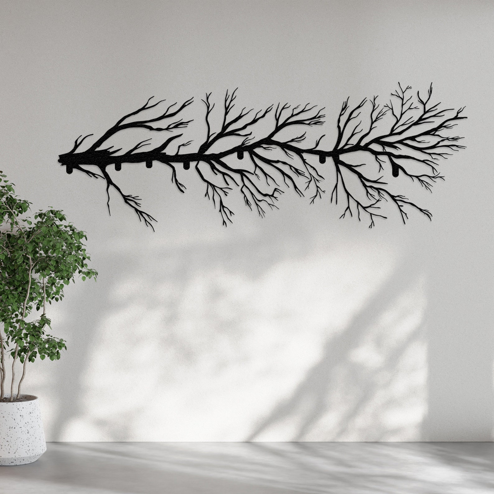 Extra Large Tree Branch Coat Rack Wall Mount, Bag Holder, Entryway ...