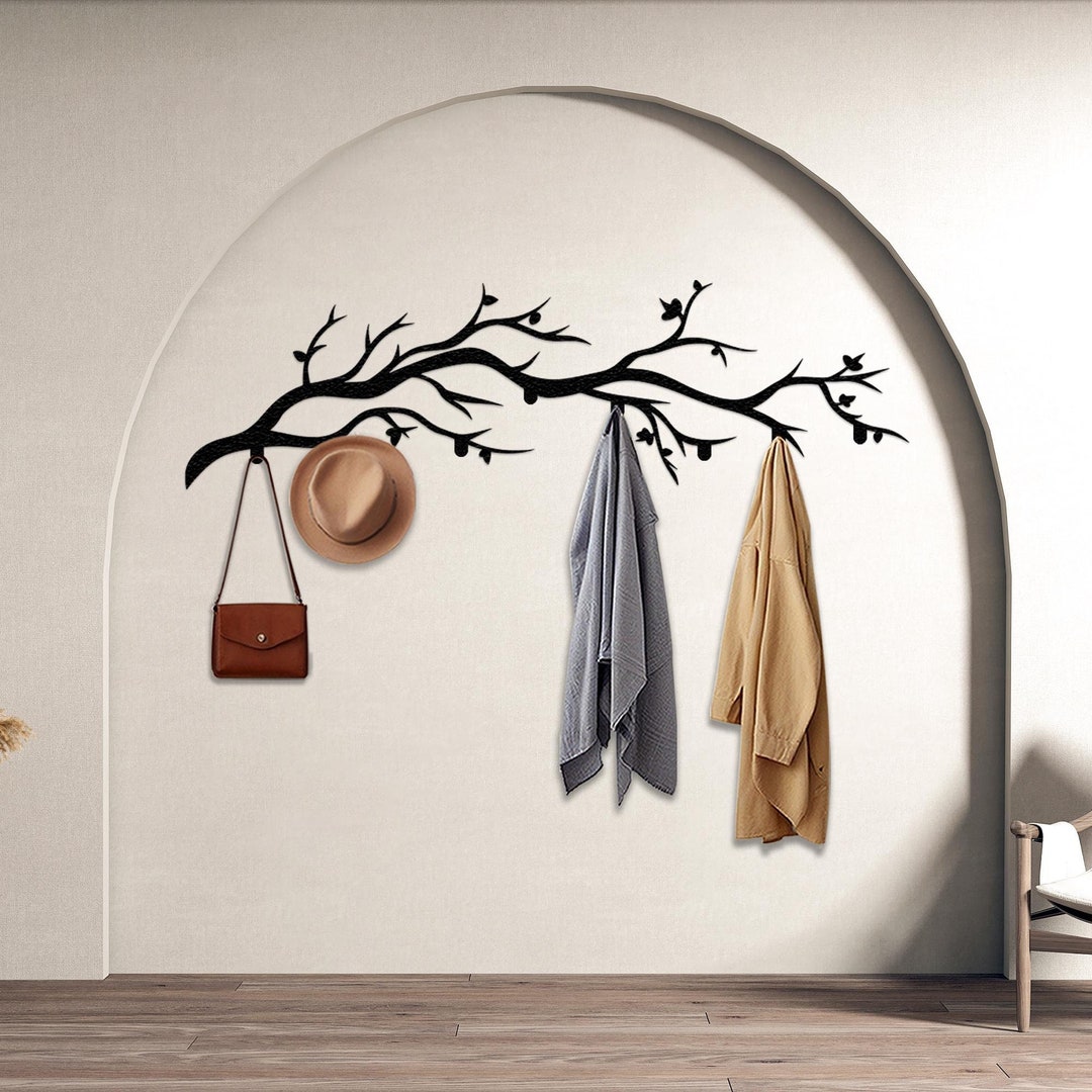 Tree Branch Wall Hanger, Metal Coat Rack, Hat Hook, Kitchen Hook ...