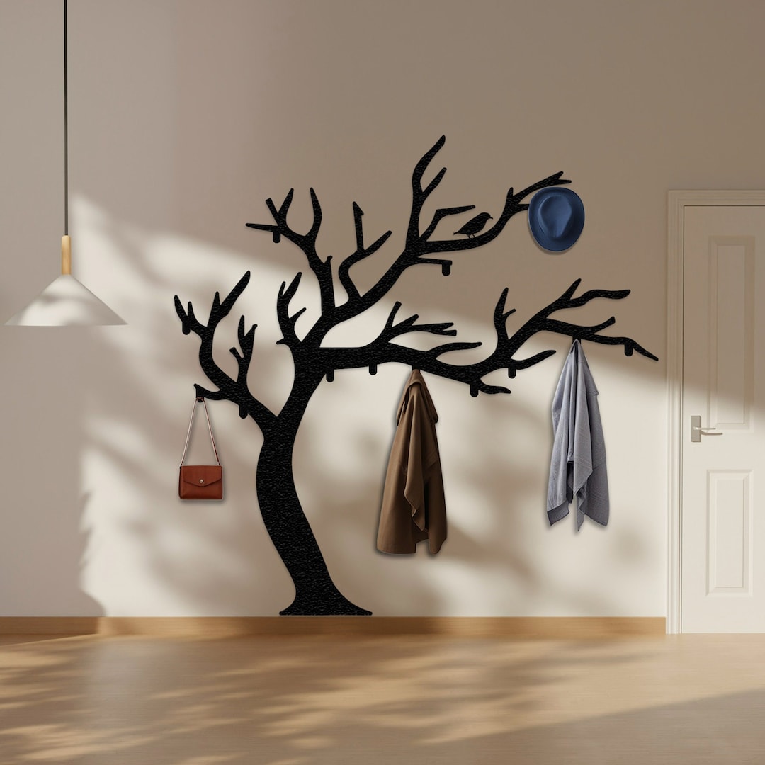 Extra Large Tree Branch Coat Rack, Decorative Hooks, Entryway Organizer ...