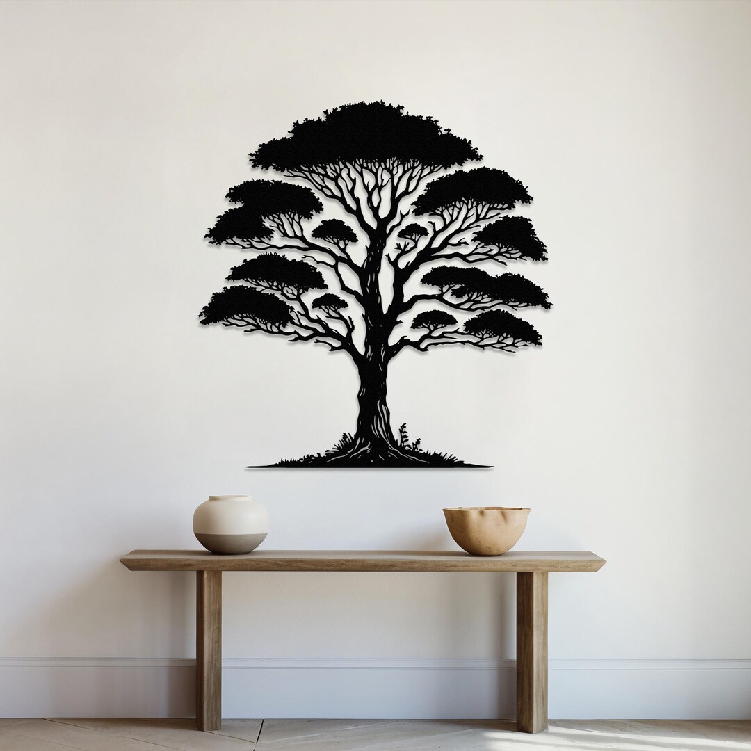 Bonsai Tree Metal Wall Sign, Large Metal Wall Art, Meditation Decor ...