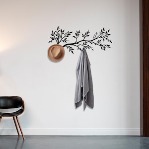 Tree Branch Wall Hanger, Coat Rack Metal, Clothes Hanger, Hat Hook ...