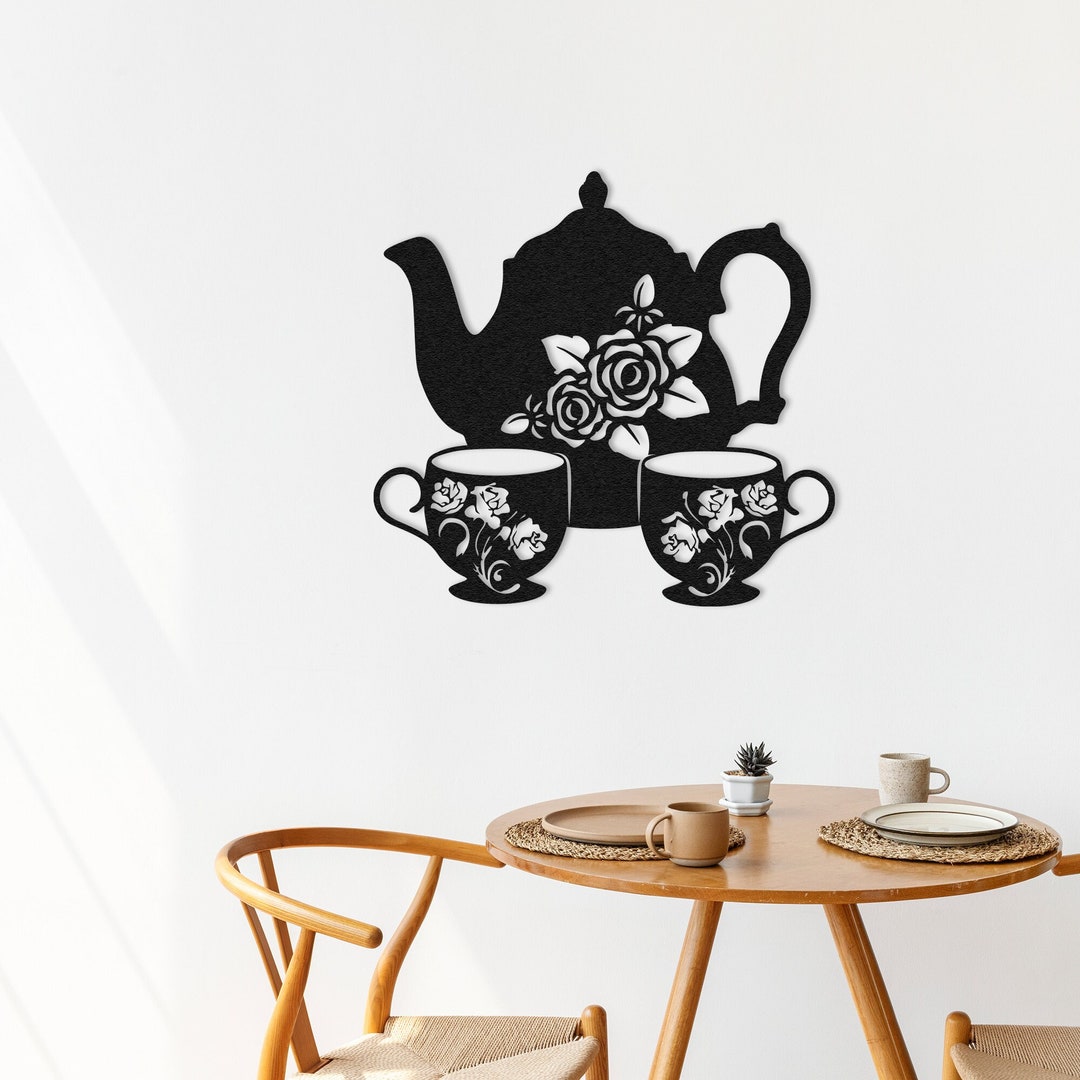 Metal Kitchen Art, Teapot Decor, Tea Wall Art, Kitchen Decor Wall ...