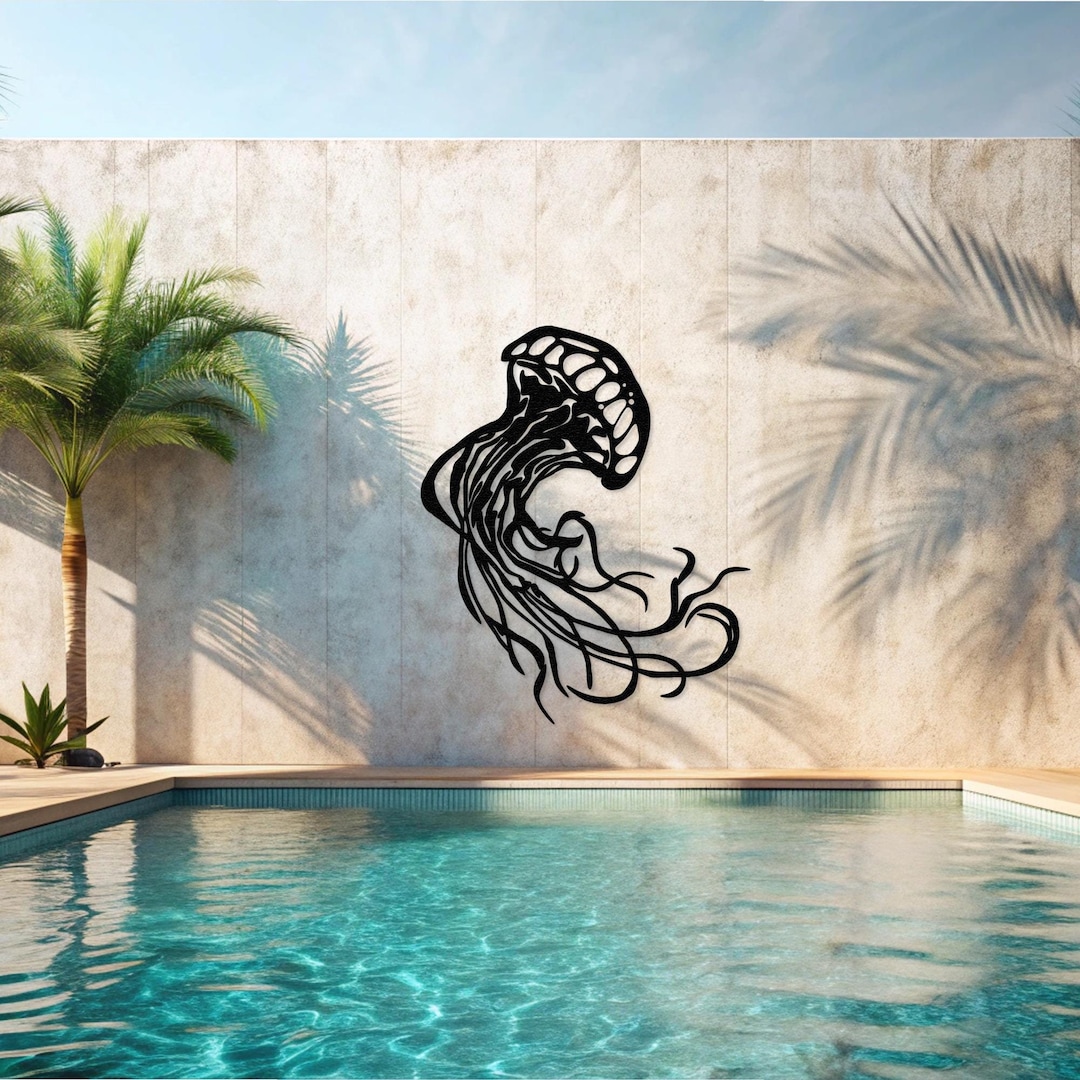 Jellyfish Metal Wall Art, Sea Life Decor, Beach House Art, Ocean Decor ...