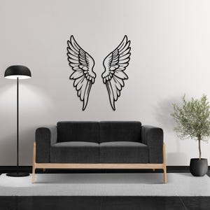 Angel Wings Metal Wall Art, Above Bed Decor, Gift for Her, Angel Aura ...