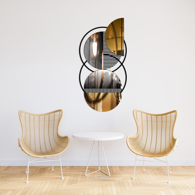 Geometric Plexiglass Miror Metal Wall Decor, Modern Abstract Art ...