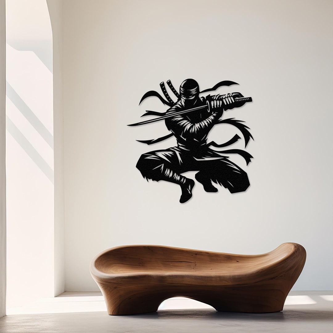 Ninja Warrior Metal Wall Art, Video Game Decor, Man Cave Decor ...