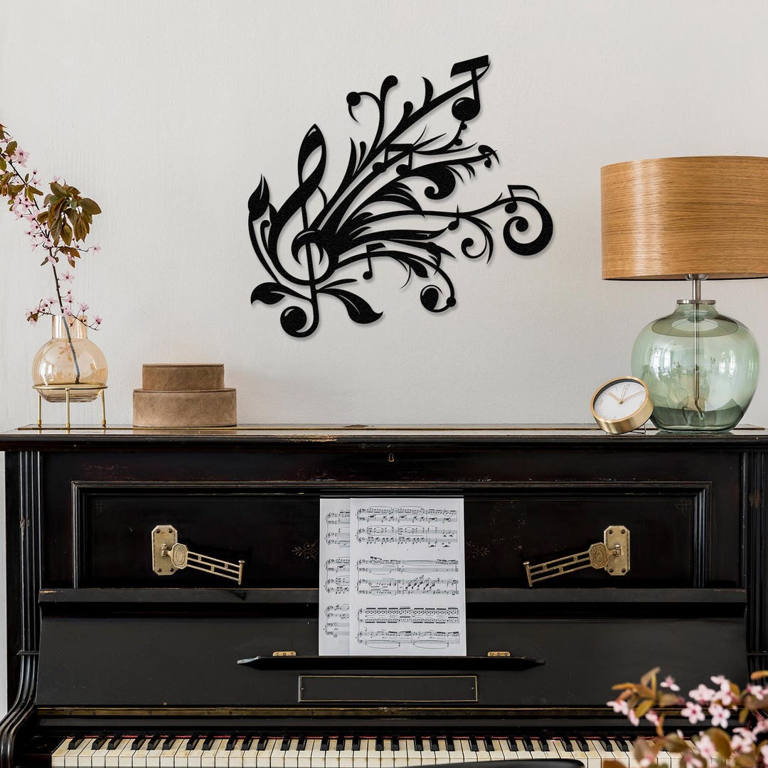 Music Notes Metal Wall Decor, Dj Wall Art, Jazz Wall Art, Guitar Wall ...
