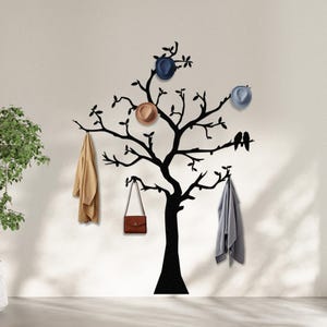 Oversize Metal Tree Coat Rack Wall Mount, Entryway Organizer, Bag ...